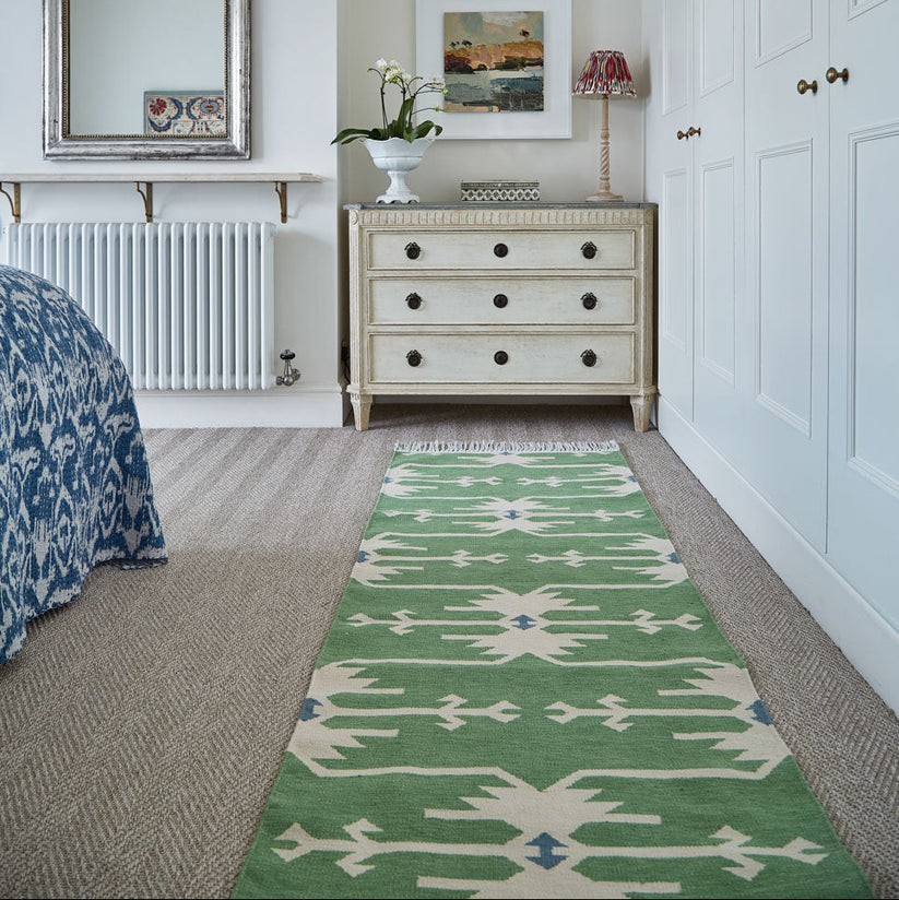 Anatolia Green Runner Rug | Free UK Delivery | Weaver Green