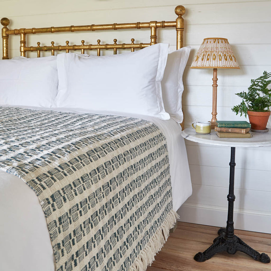 Chequerboard Navy Throw | Free UK Delivery | Weaver Green