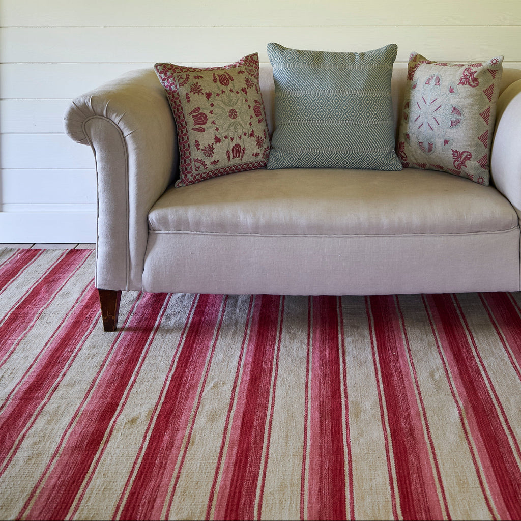 Tasha's Striped Rug | Soft, Sustainable,Washable | Hand-Woven