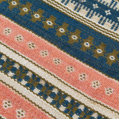 Fairisle Coral Rug | Coral & Blue Striped Rugs | Weaver Green