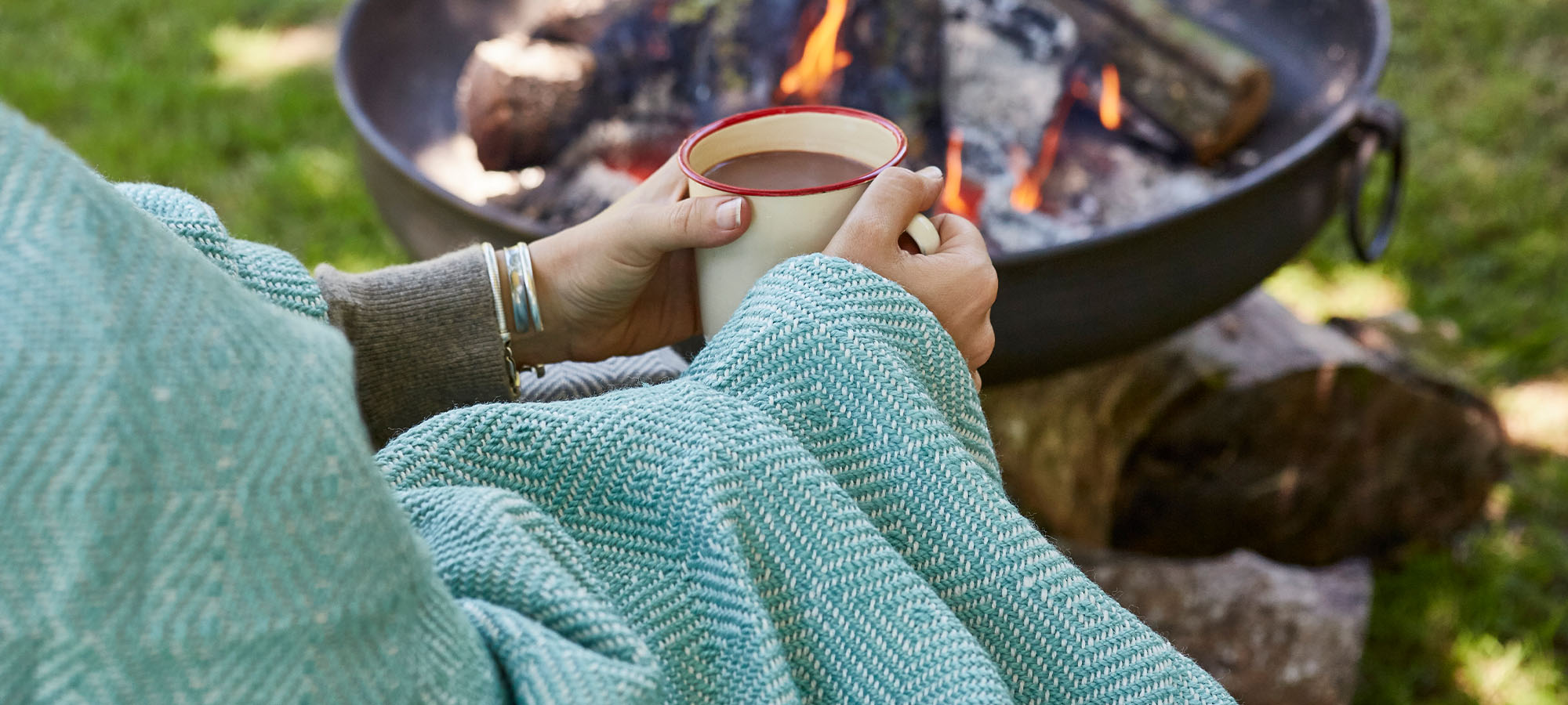 Outdoor Blankets Stain Resistant Machine Washable Free UK Delivery Weaver Green