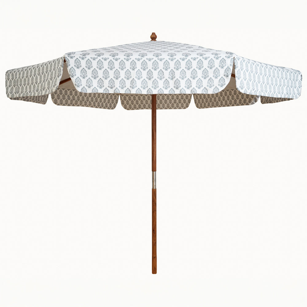 Acorn Dove Grey Parasol | Outdoor Canvas Sunshade | Weaver Green