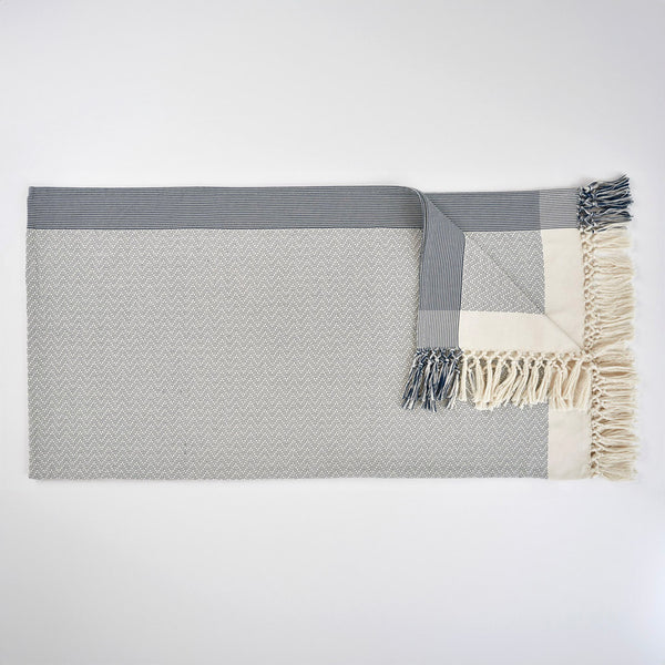 Chevron Navy Throw | Free UK Delivery | Weaver Green