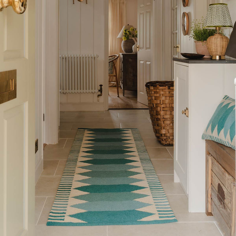 Temple Cerulean Rug | Washable | Weaver Green