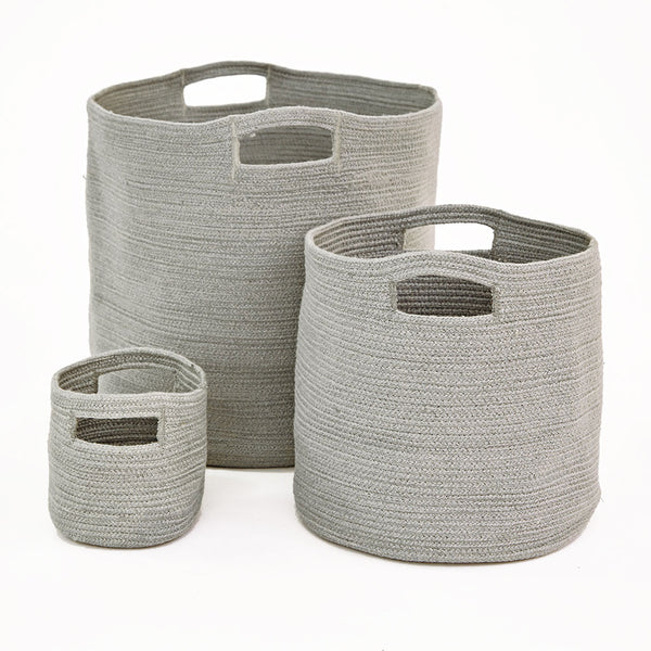Dove Grey Braided Baskets | Woven Baskets – Weaver Green