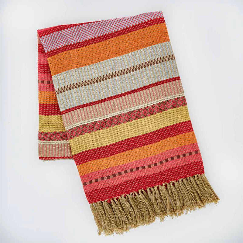 Darjeeling Rainbow Throw | Multicoloured Striped Throw | Free UK Delivery