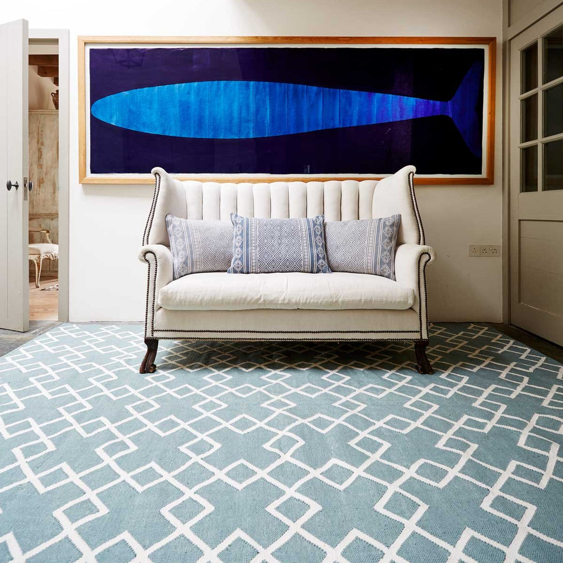 Teal Juno Rug | Teal Patterned Rug – Weaver Green