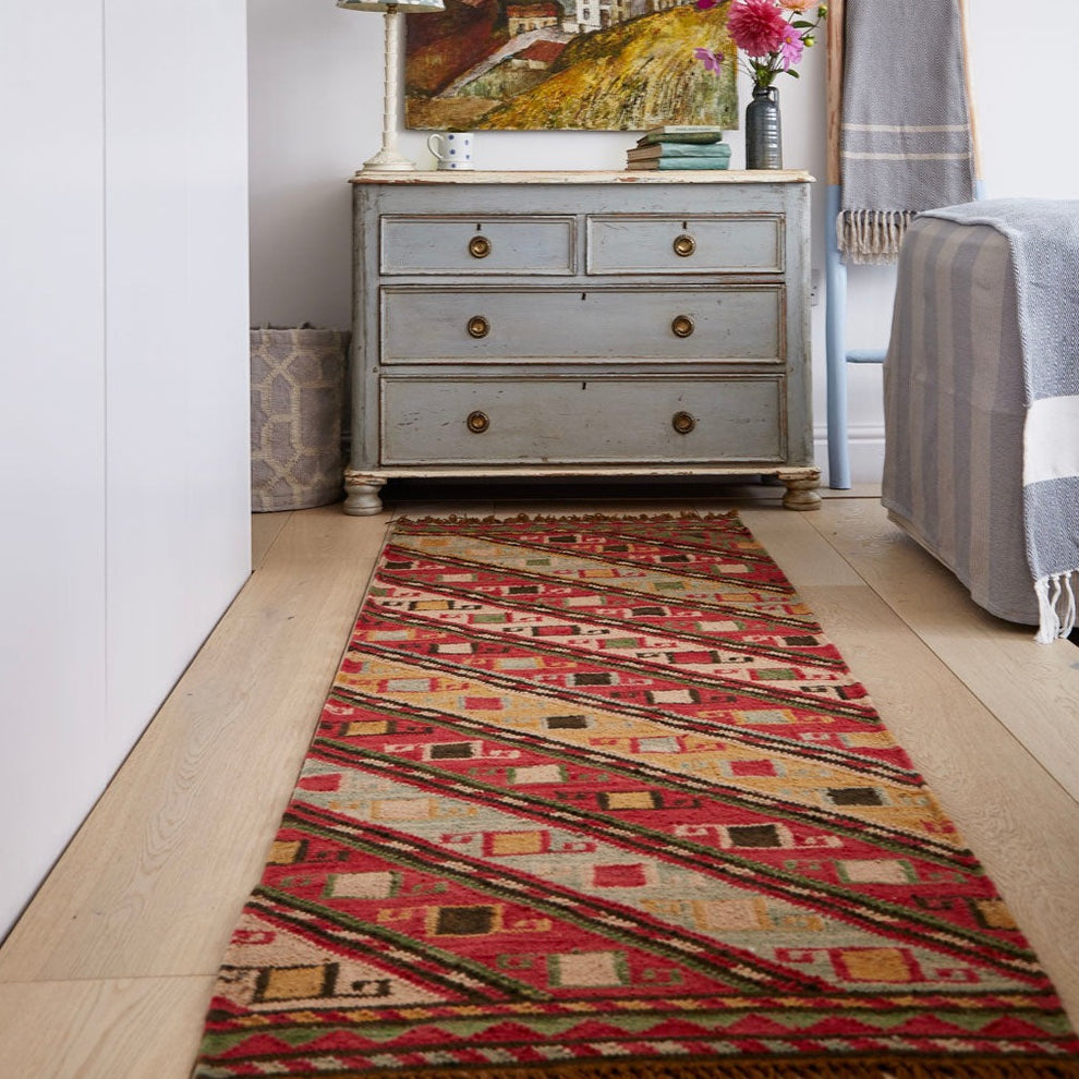 Nomad Atlas Runner Rug | Kilim Style – Weaver Green