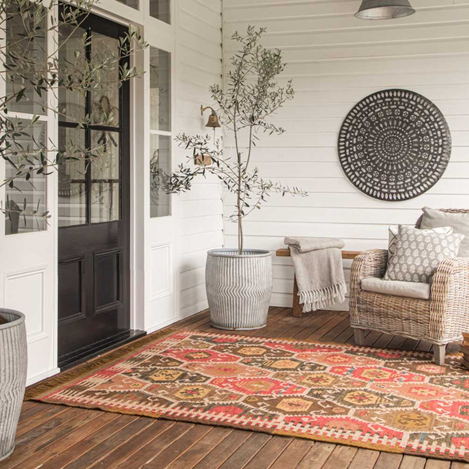 Kilim Rugs | Machine Washable | Weaver Green