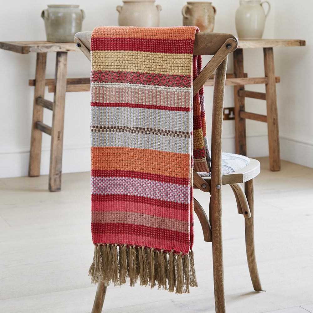 Darjeeling Rainbow Throw | Multicoloured Striped Throw | Free UK Delivery